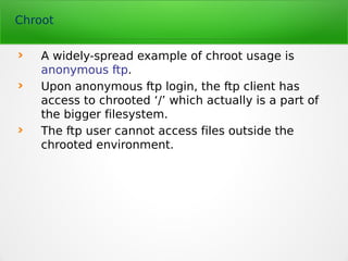 chroot and SELinux | ODP