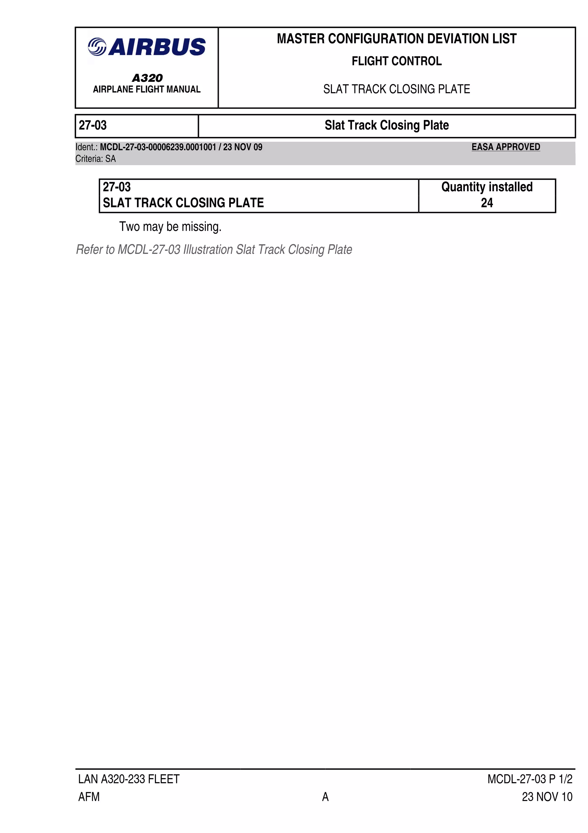 13 master configuration deviation list a-320 | PDF | Air Travel ...