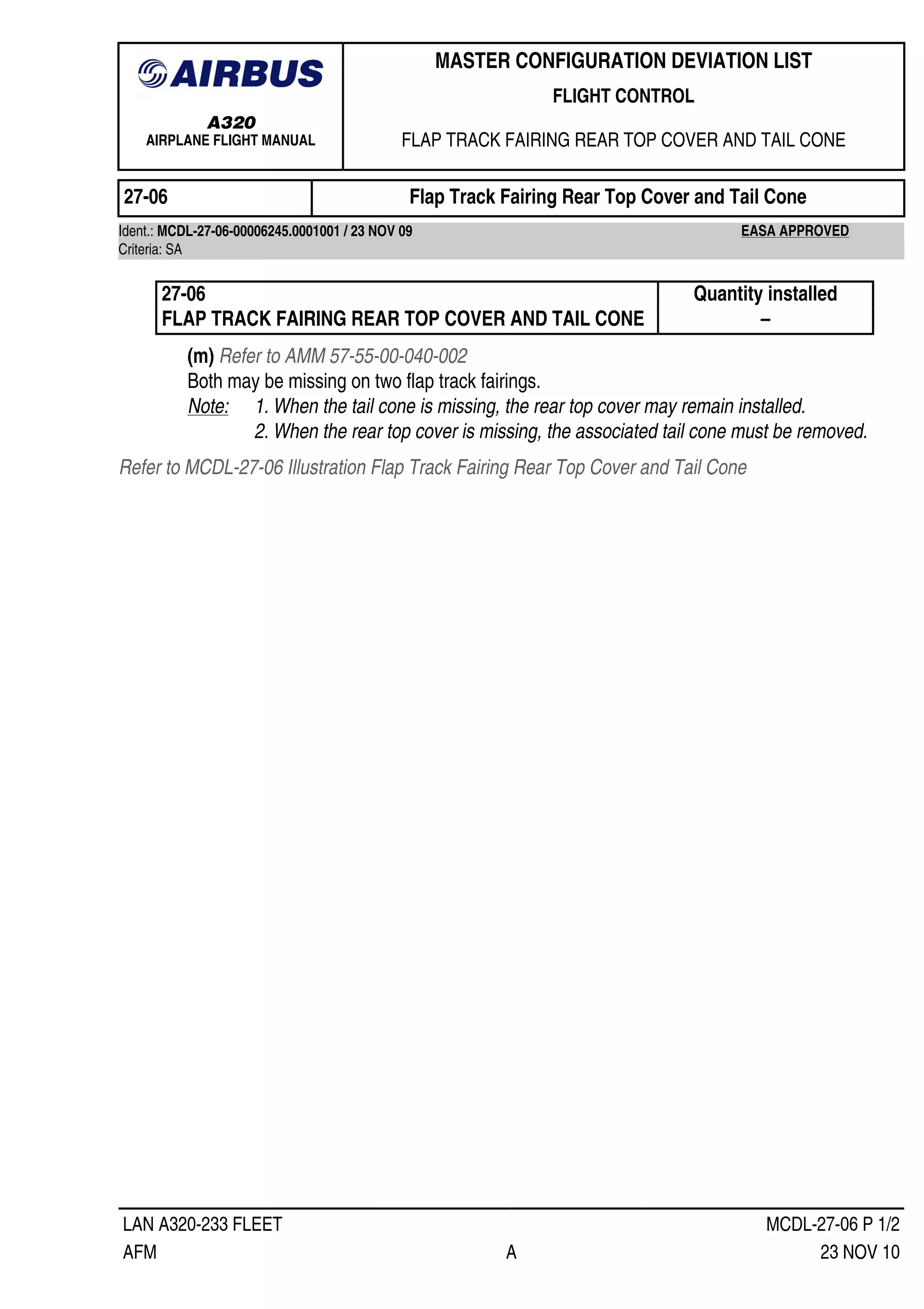 13 master configuration deviation list a-320 | PDF