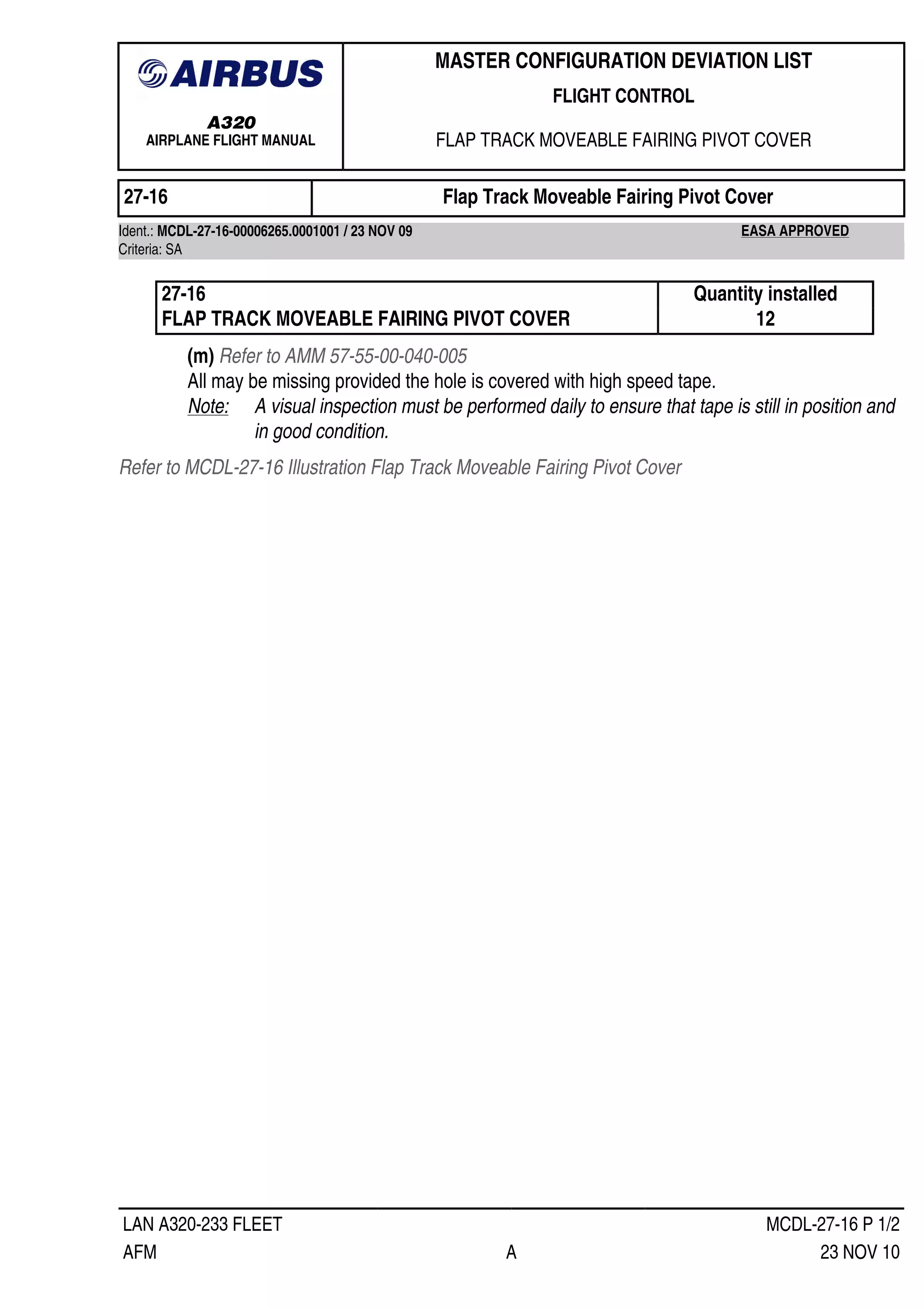 13 master configuration deviation list a-320 | PDF