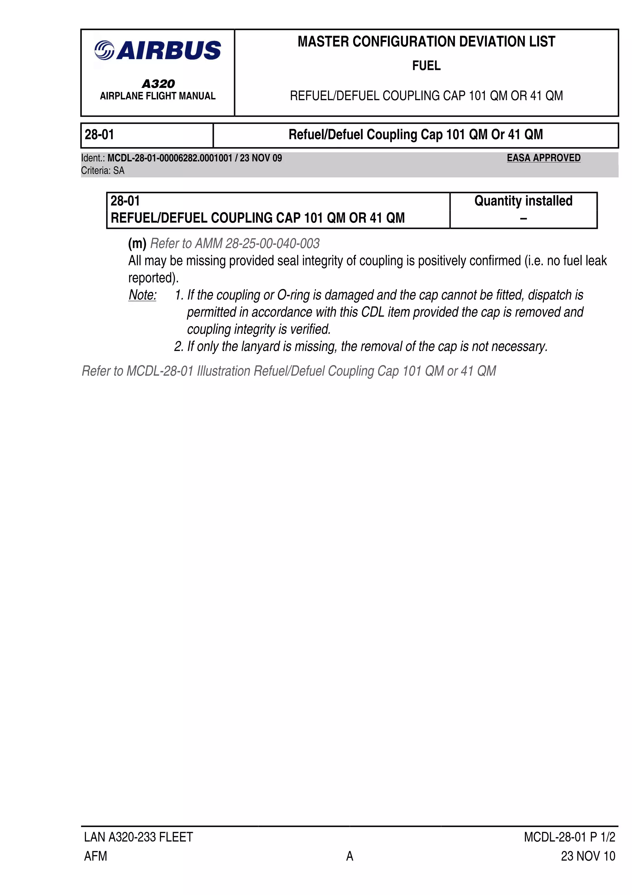 13 master configuration deviation list a-320 | PDF