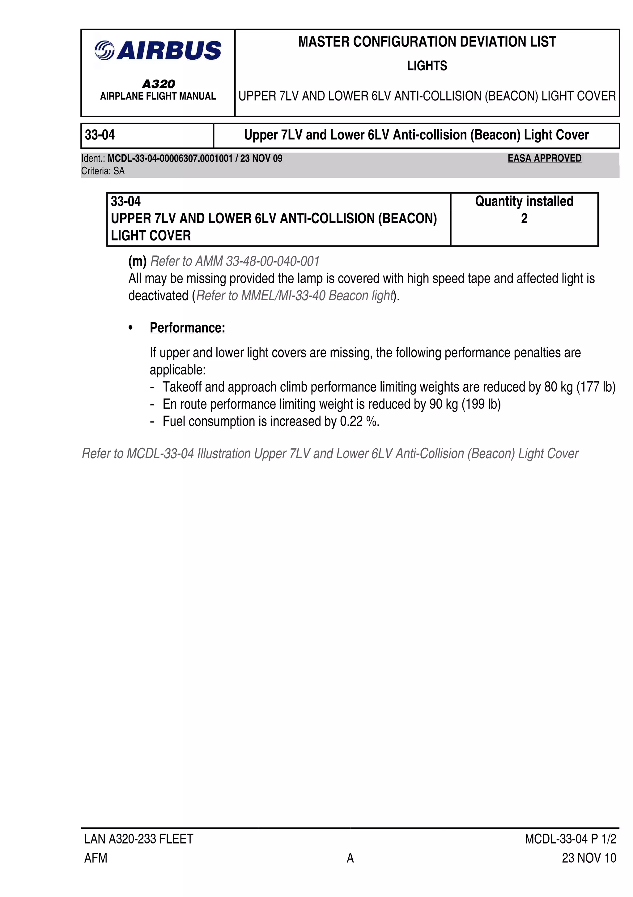 13 master configuration deviation list a-320 | PDF