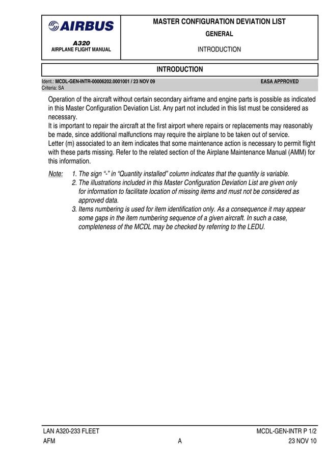 13 master configuration deviation list a-320 | PDF | Air Travel ...