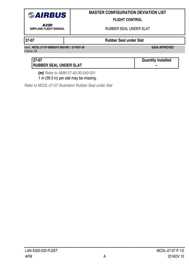 13 master configuration deviation list a-320 | PDF | Air Travel ...