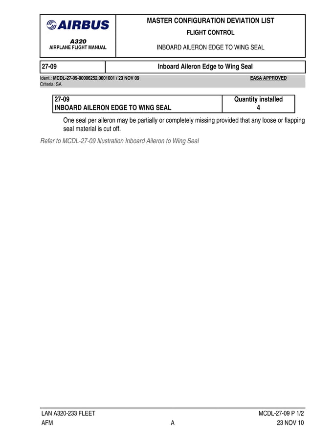 13 master configuration deviation list a-320 | PDF | Air Travel ...