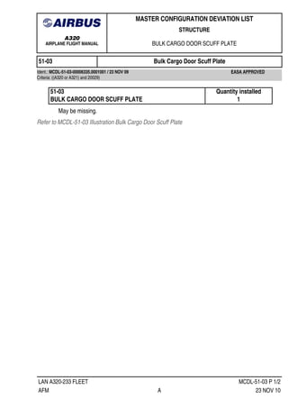 13 master configuration deviation list a-320 | PDF