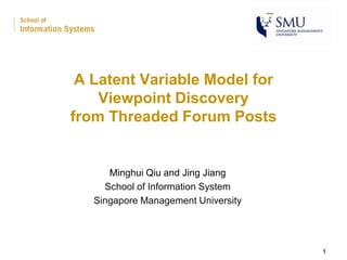 13 naacl-a latent variable model-qiu and jiang-slides | PPT