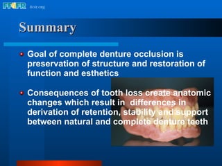 13.natural vs. complete centure occlusion | PPT