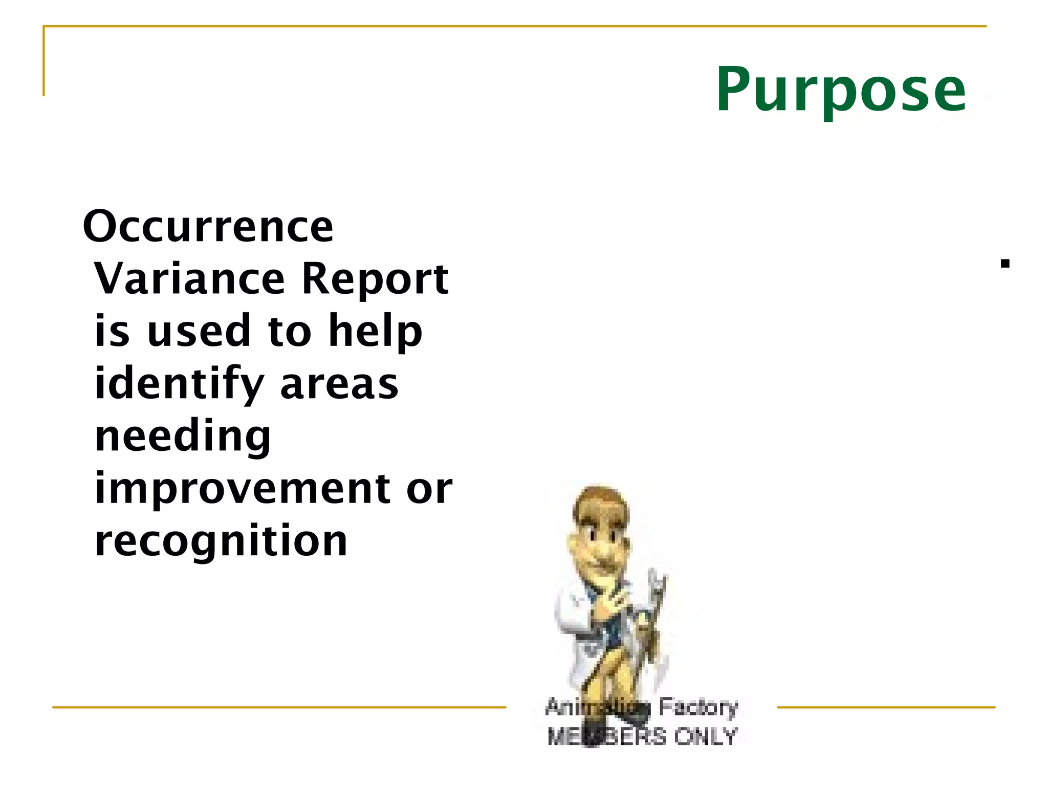 occurrence variance reporting | PPT