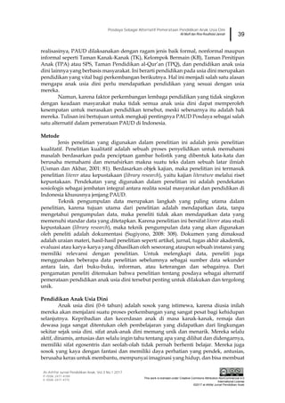 Posdaya Sebagai Alternatif Pemerataan Pendidikan Anak Usia Dini | PDF