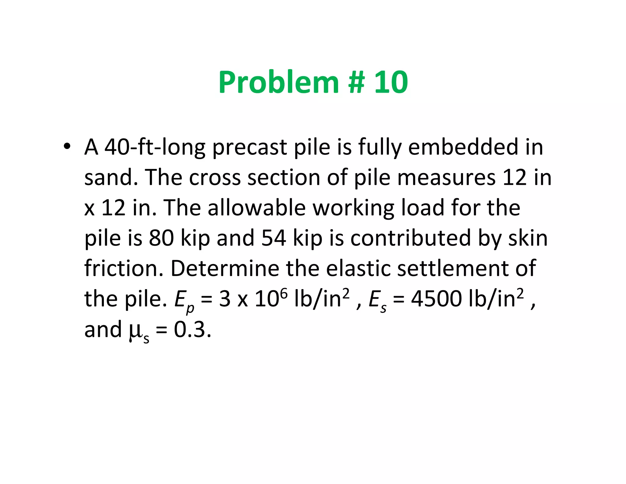 Problems on piles and deep footing | PDF