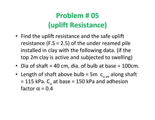 Problems on piles and deep footing | PDF