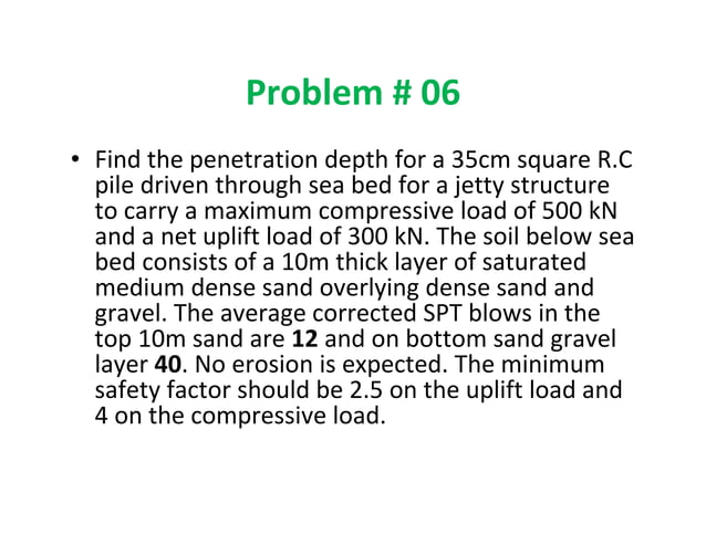 Problems on piles and deep footing | PDF | Civil Engineering Industry | Industries