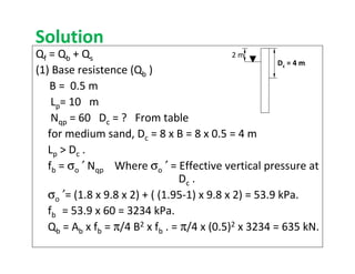 Problems on piles and deep footing | PDF