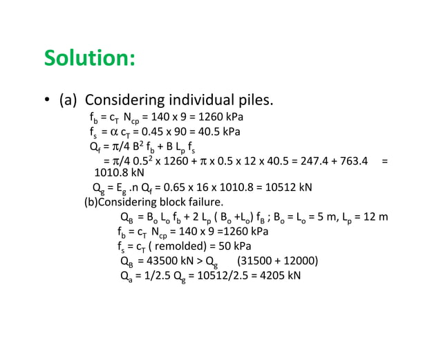 Problems on piles and deep footing | PDF | Civil Engineering Industry ...