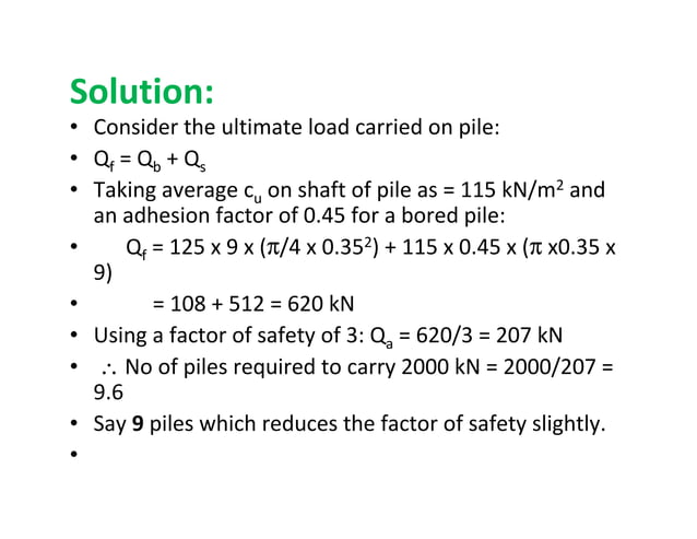 Problems on piles and deep footing | PDF | Civil Engineering Industry ...