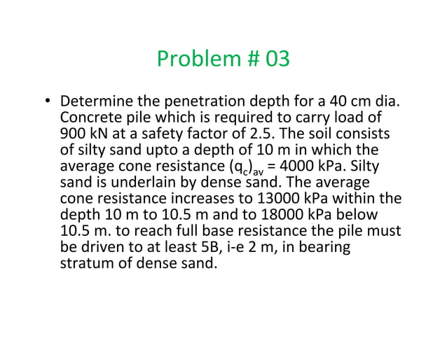 Problems on piles and deep footing | PDF | Civil Engineering Industry | Industries