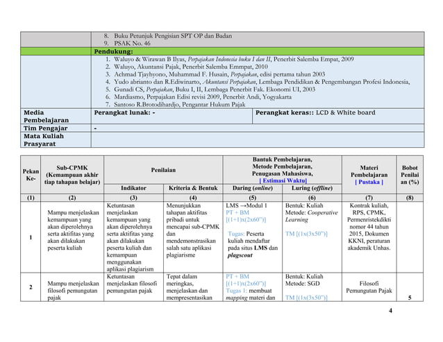 13-Rencana Pembelajaran (RPS) Perpajakan I.doc