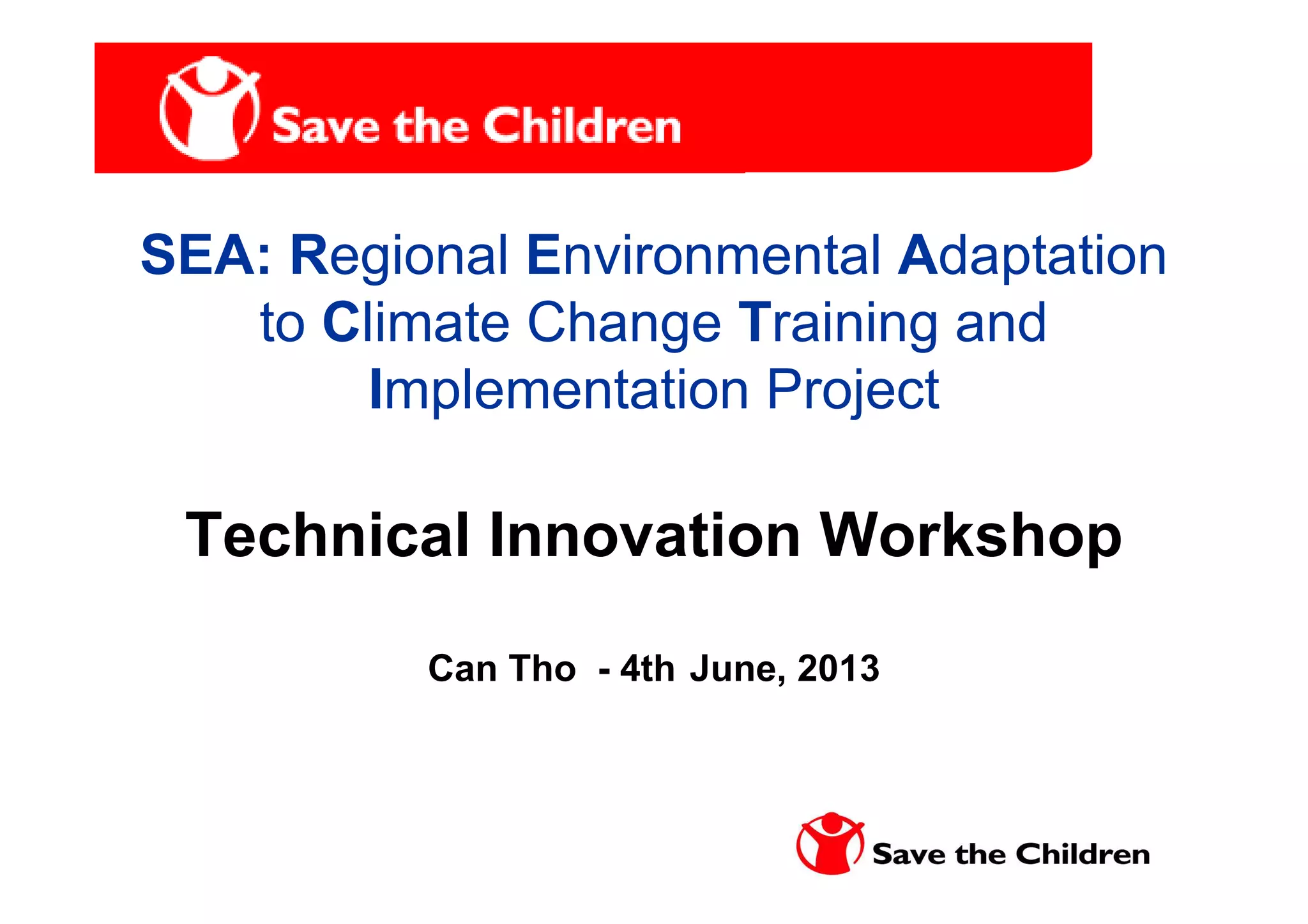 13. Save the Children - CCA program overview | PDF