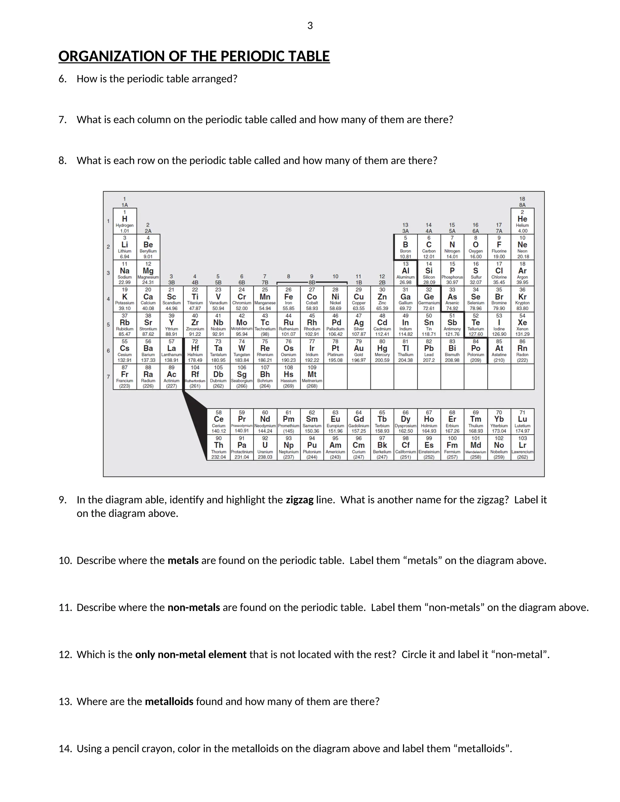 13 - The Periodic Table - PowerPoint Worksheet.docx