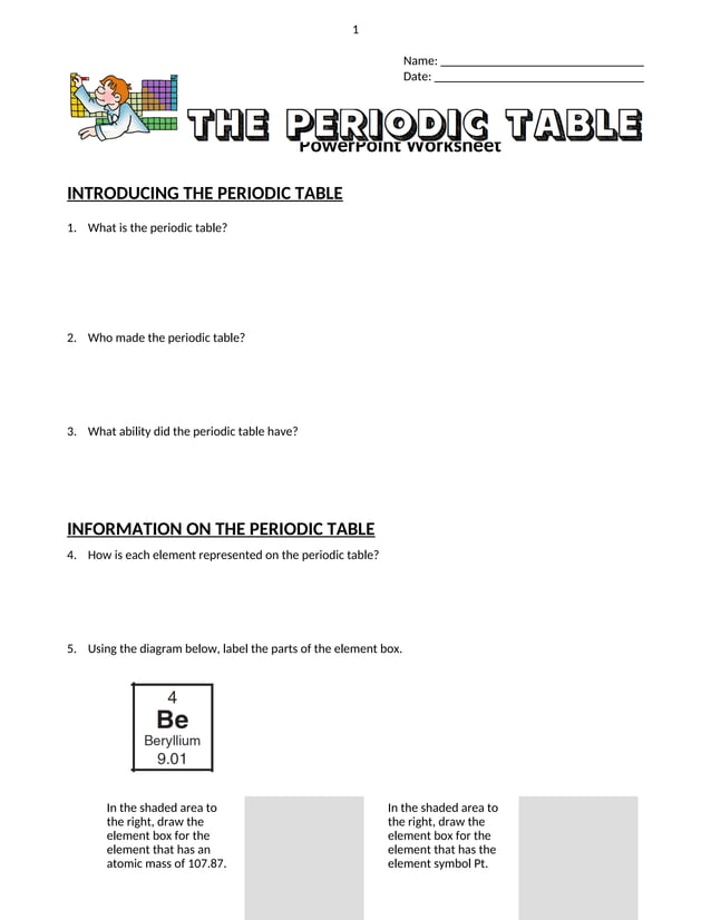 13 - The Periodic Table - PowerPoint Worksheet.docx