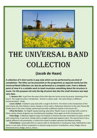 The Universal Band Collection - Jacob de Haan - Set of Clarinets | PDF