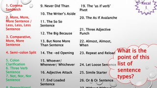 Think Like a Writer - Sentence Variety 1 Recap.pptx