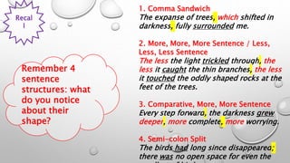 Think Like a Writer - Sentence Variety 1 Recap.pptx