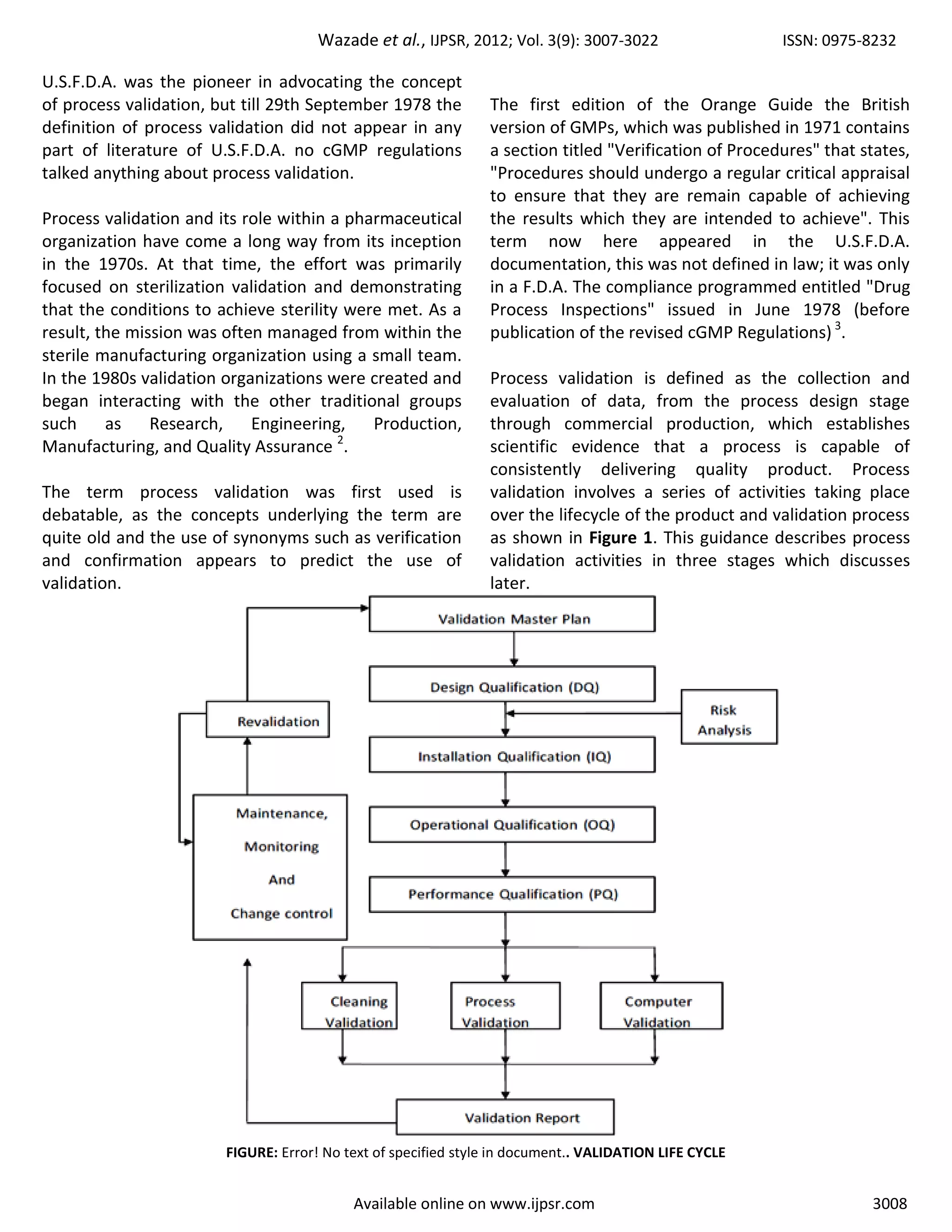 AN OVERVIEW OF PHARMACEUTICAL PROCESS VALIDATION AND PROCESS CONTROL VARIABLES OF TABLETS ...