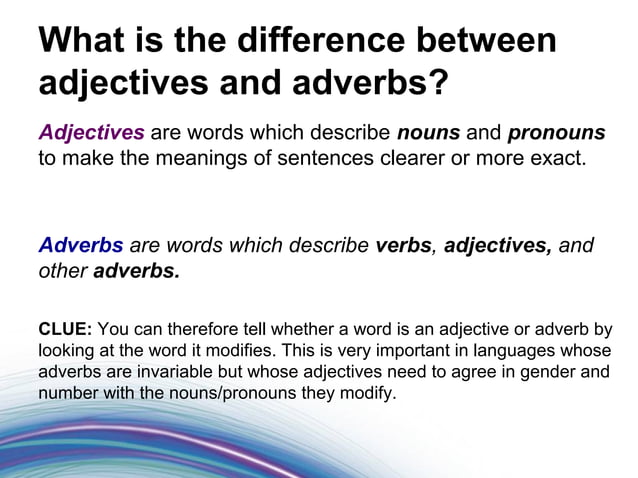 Foundations of Grammar 13: What is the difference between adjectives ...