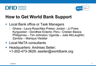 World Bank Support For MeTA | PPT