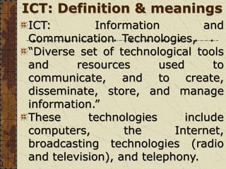 ICTs | PPTX | Internet | Computing