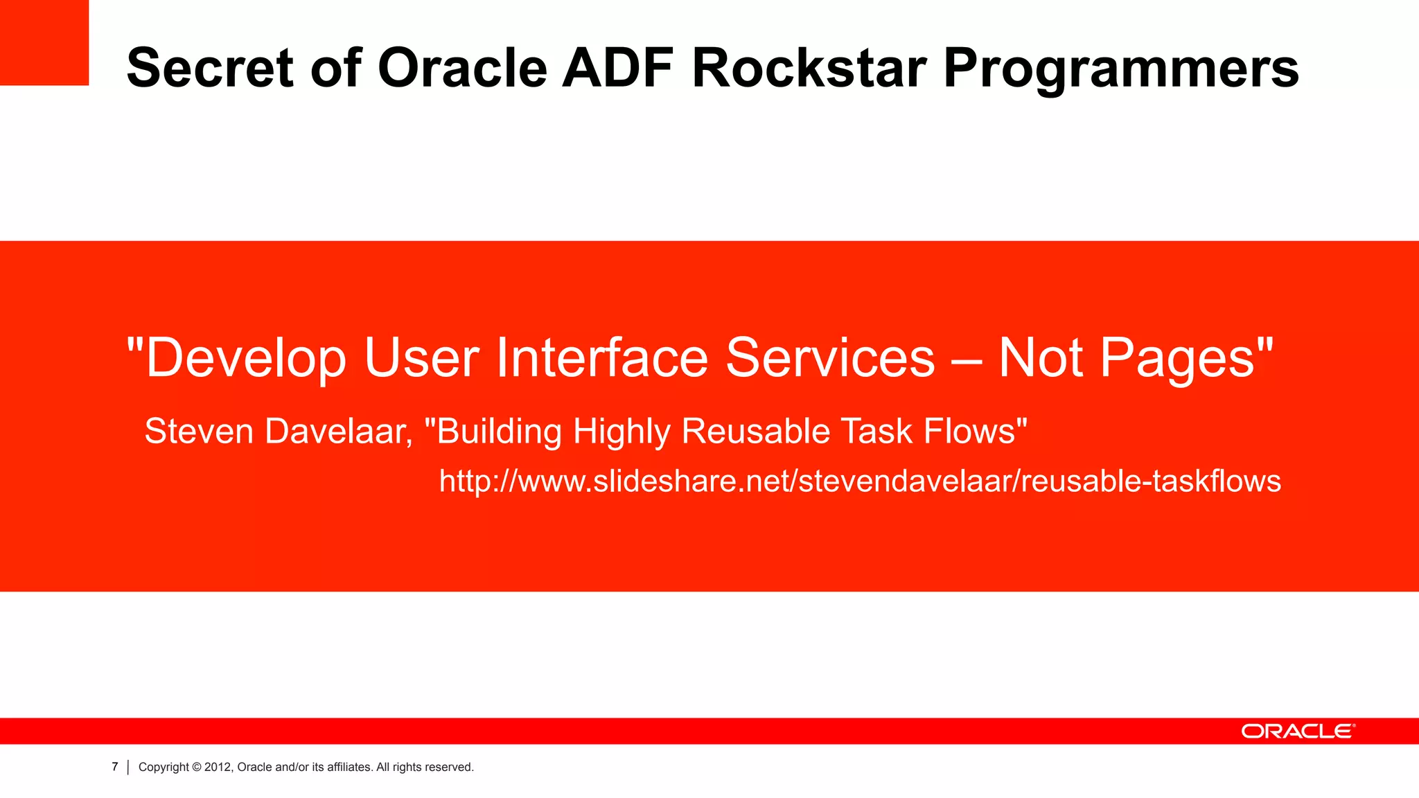 Oracle ADF Architecture TV - Design - Task Flow Overview | PPT