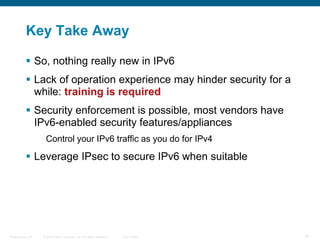 Eric Vyncke - IPv6 Security Vendor Point of View | PPTX | Computer Networking | Computing