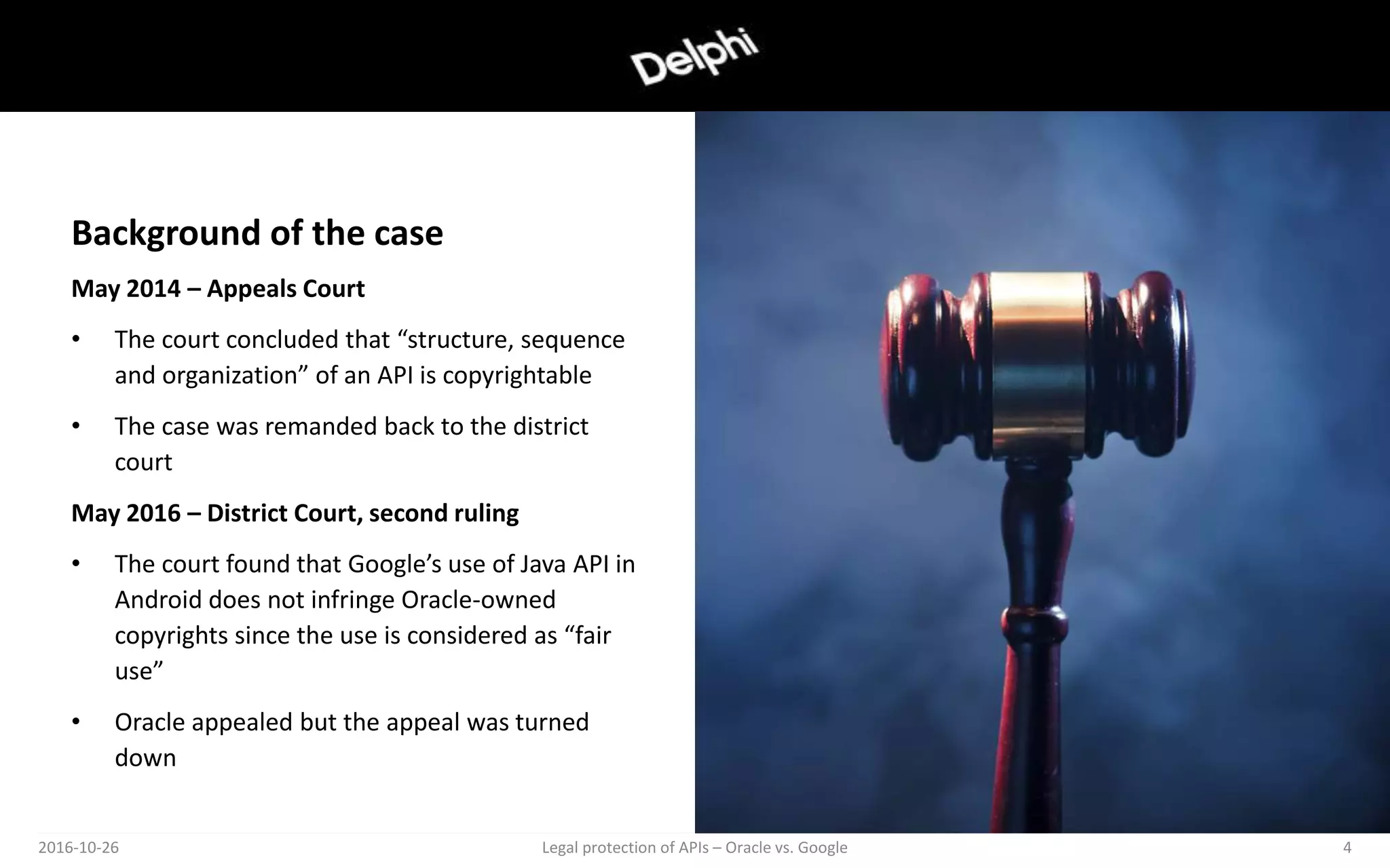 Legal Protection of APIs – Oracle vs. Google | PPTX