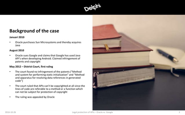 Legal Protection of APIs – Oracle vs. Google | PPTX