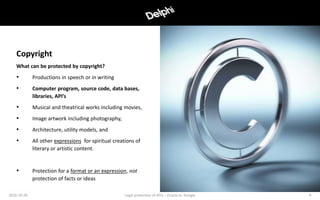 Legal Protection of APIs – Oracle vs. Google | PPTX