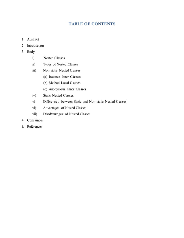 Nested class in java | PDF