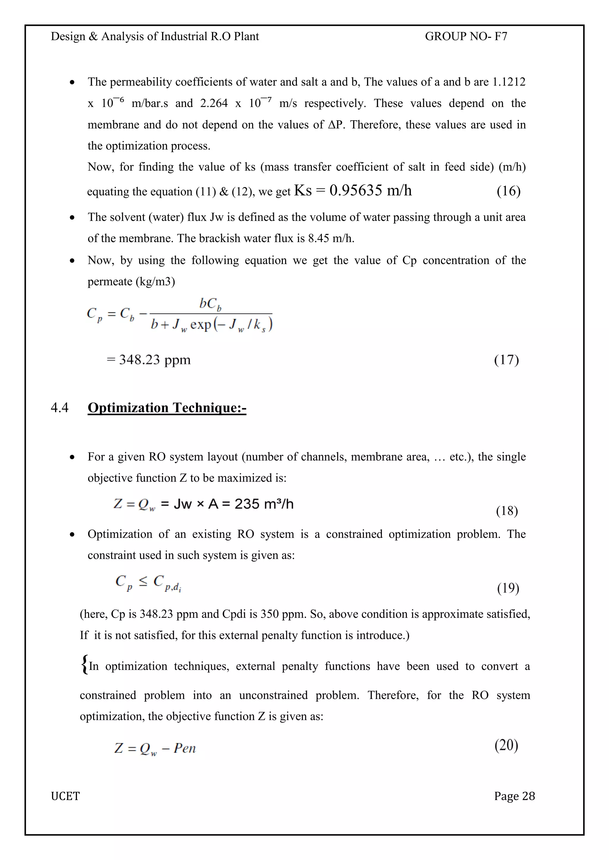 Reverse osmosis Process with Modified V-SEP technology | PDF
