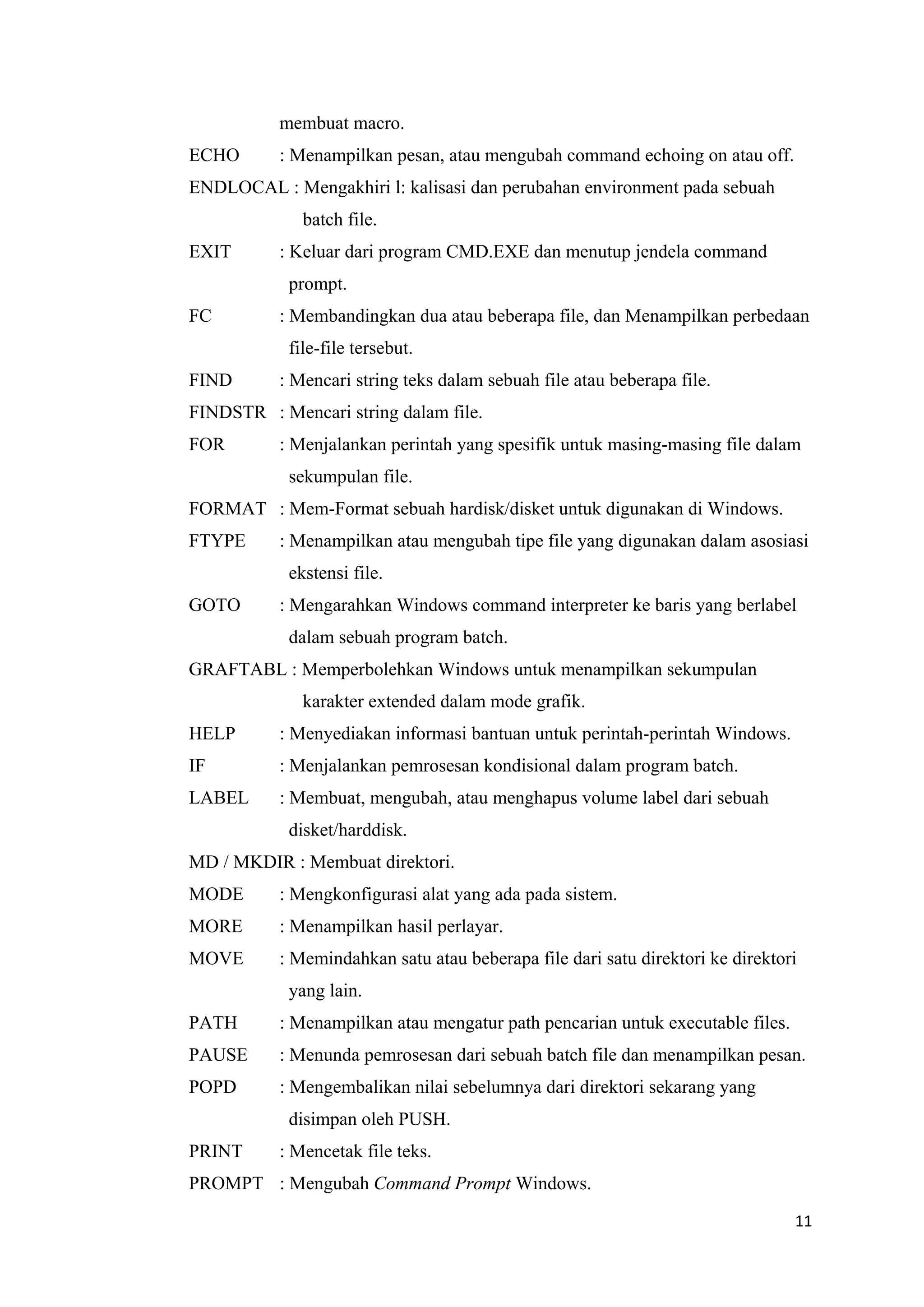 makalah perintah dasar windows (command prompt) | PDF