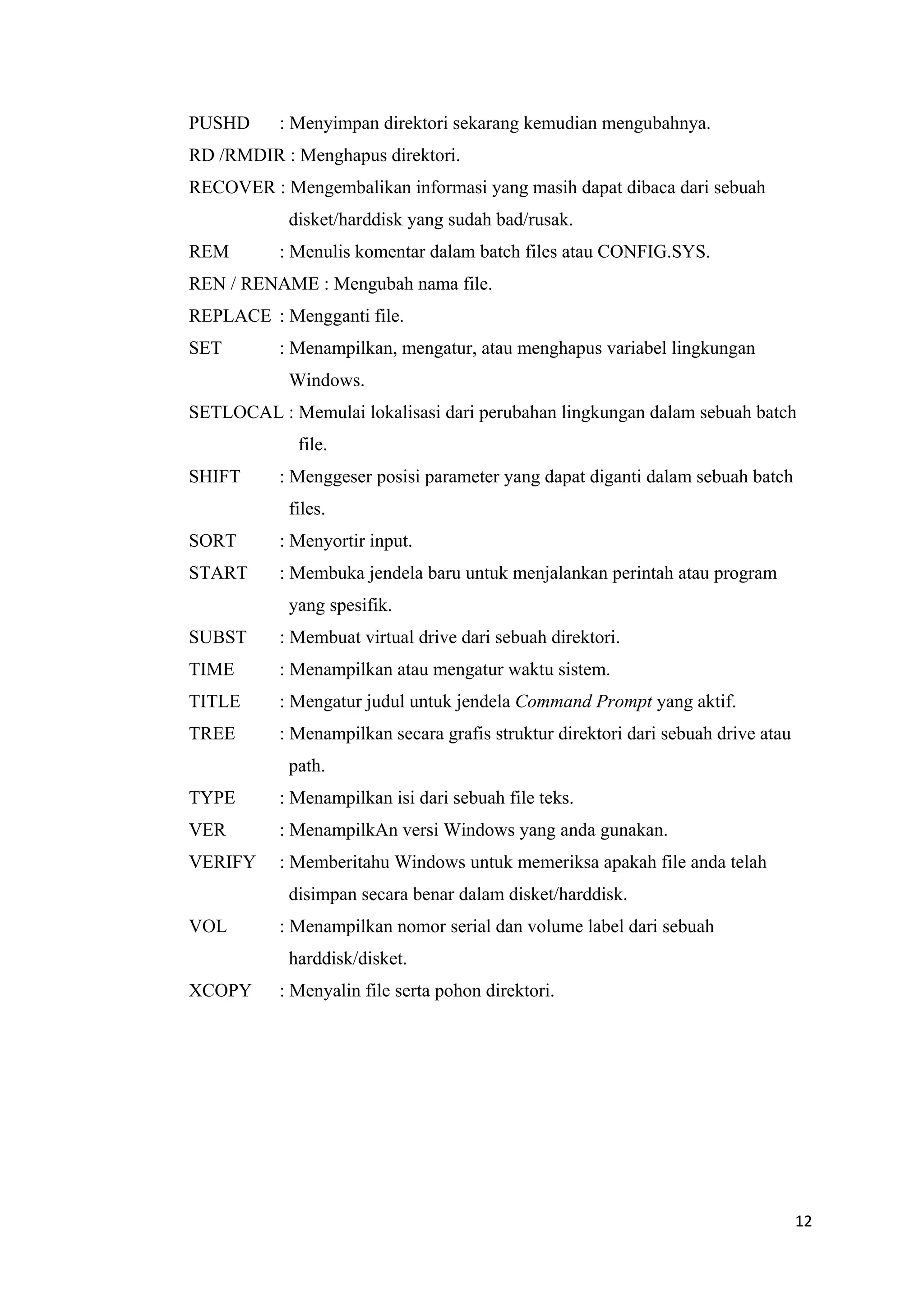 makalah perintah dasar windows (command prompt) | PDF