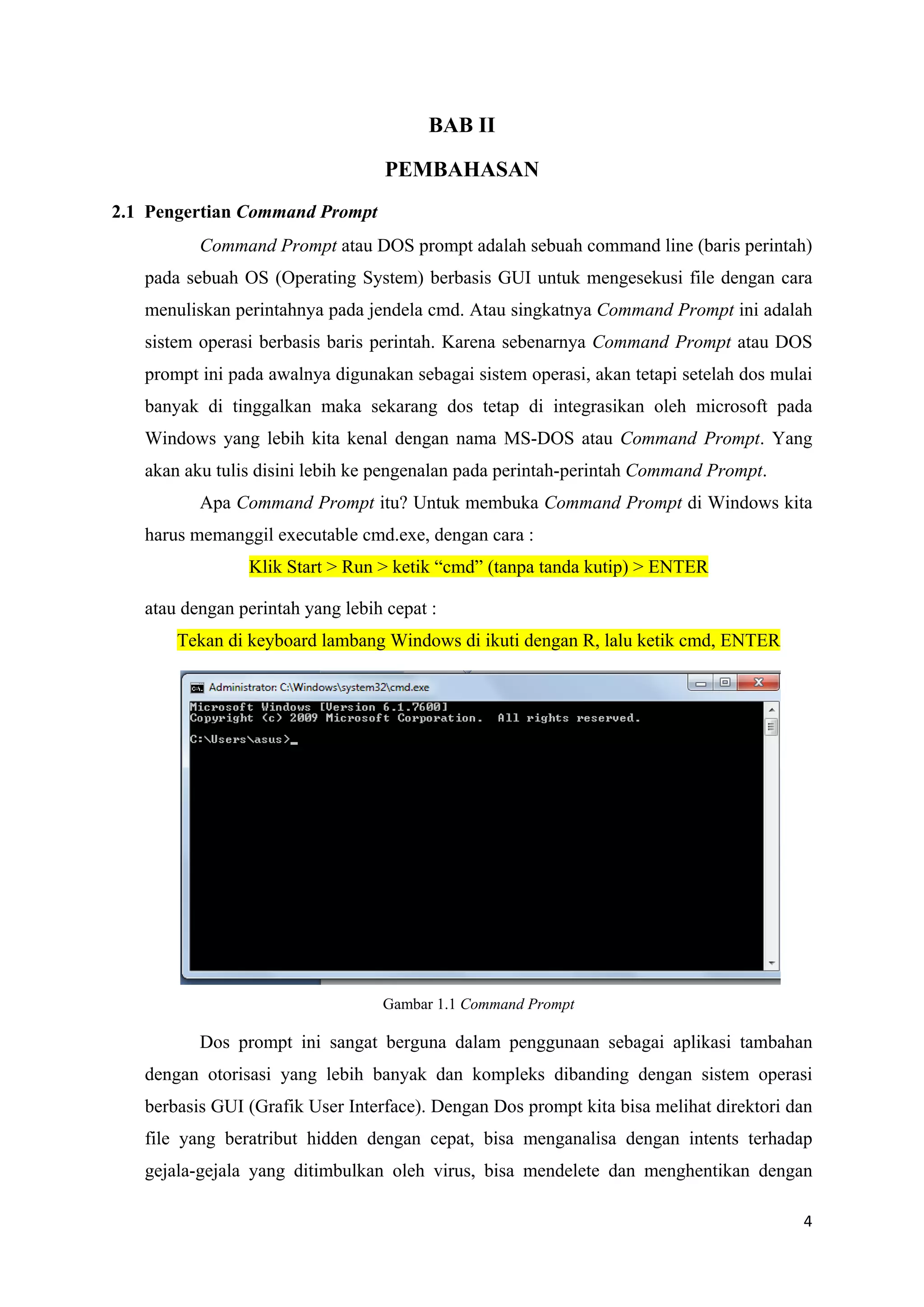 makalah perintah dasar windows (command prompt) | PDF