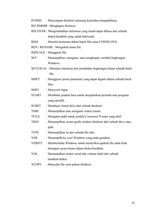 makalah perintah dasar windows (command prompt) | PDF