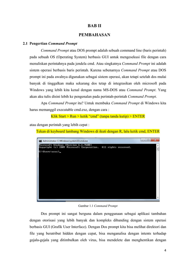 makalah perintah dasar windows (command prompt) | PDF