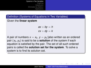 Solution Set Definition
