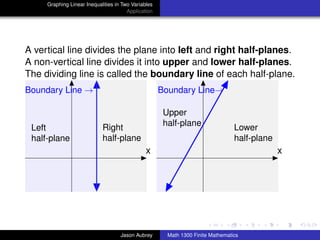 Math 1300: Section 5-1 Inequalities in Two Variables | PDF