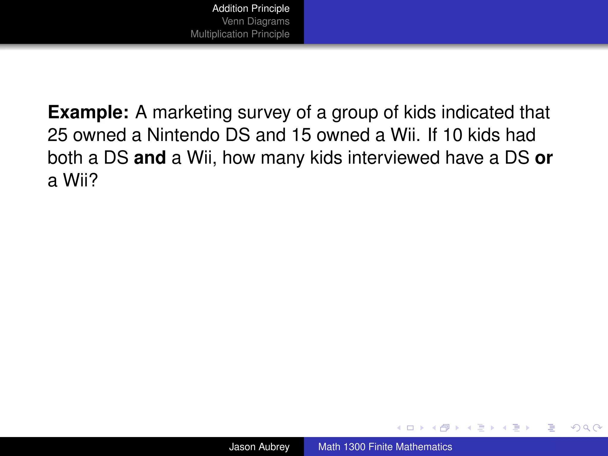 Math 1300: Section 7- 3 Basic Counting Principles | PDF