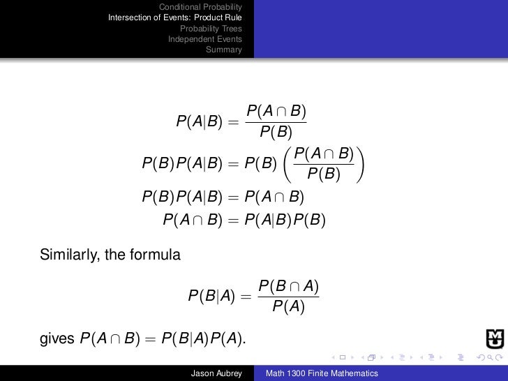 Probability Intersection Probability Intersection
