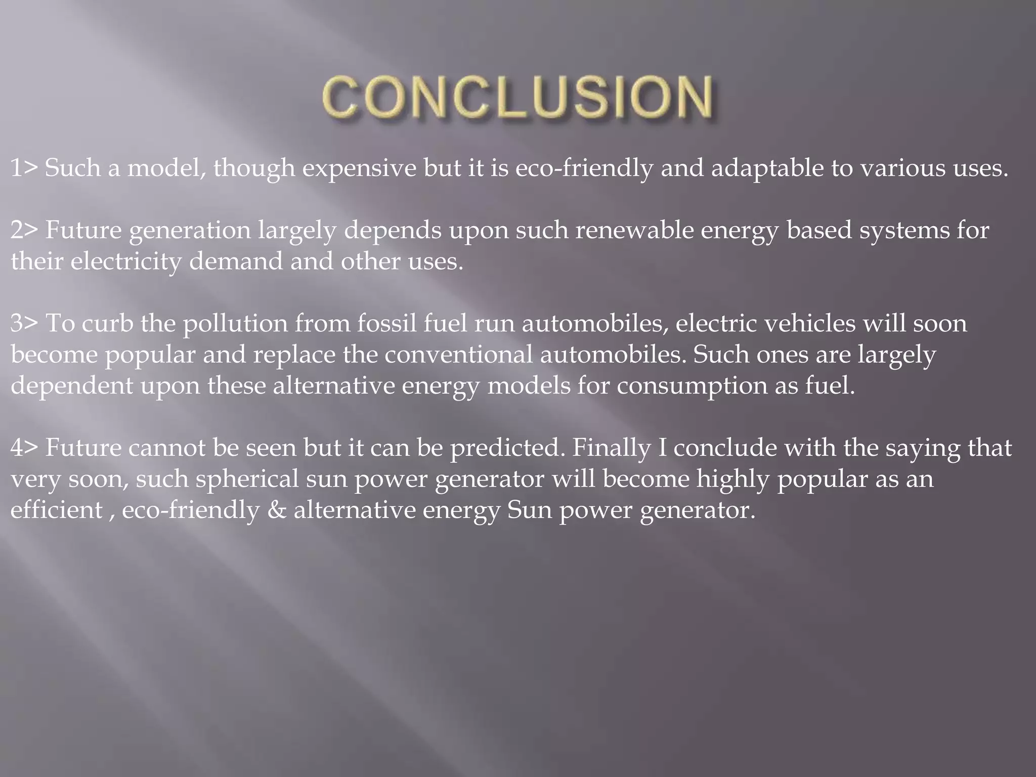 SPHERICAL SUN POWER GENERATOR | PPTX