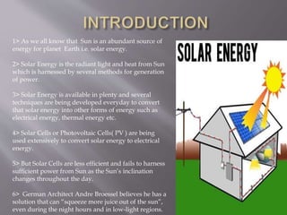 SPHERICAL SUN POWER GENERATOR | PPTX